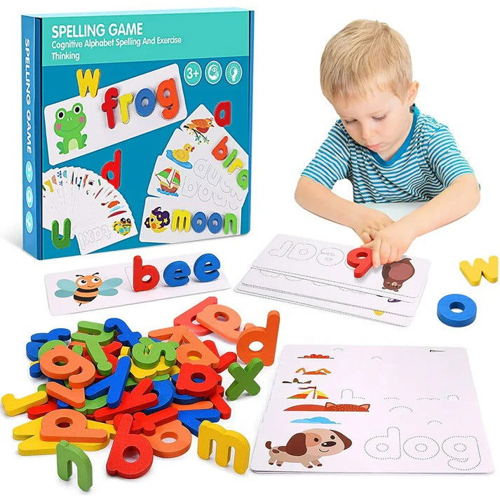 Engaging Kids Wooden Alphabet Spelling Game – KidoKraze